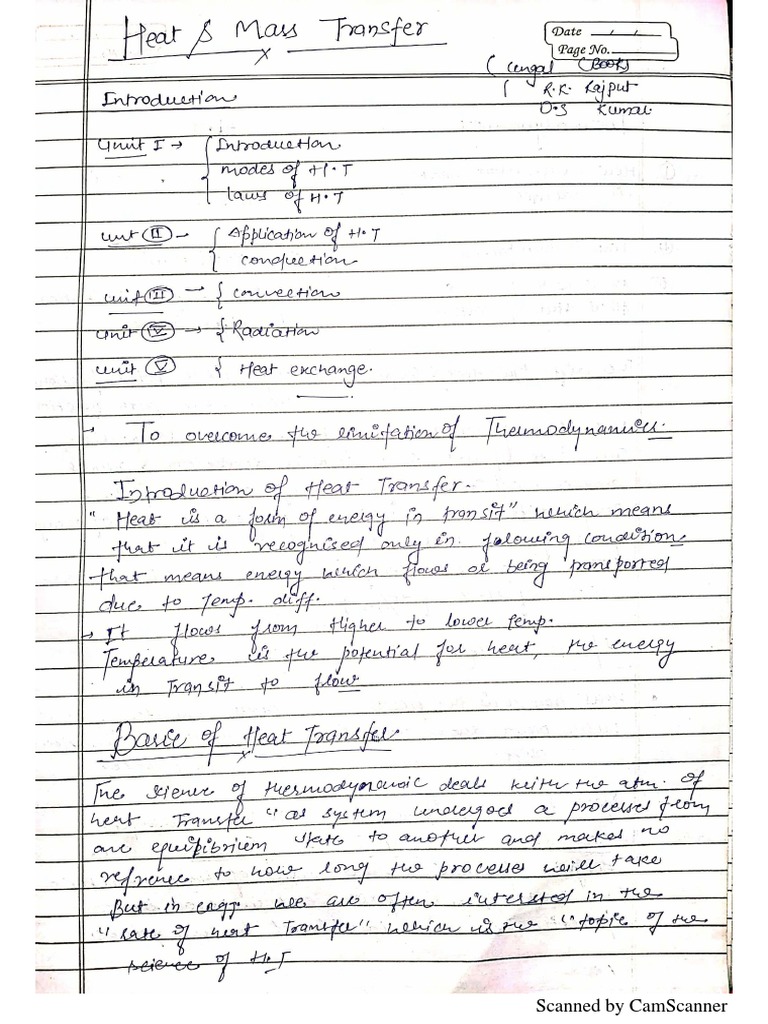 HMT Notes by Anshul Sir | PDF