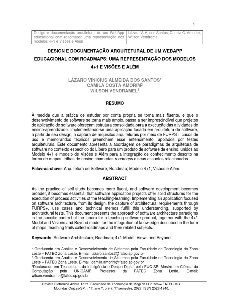 Design e Documentação Arquitetural de Um Webapp Educacional Com ...