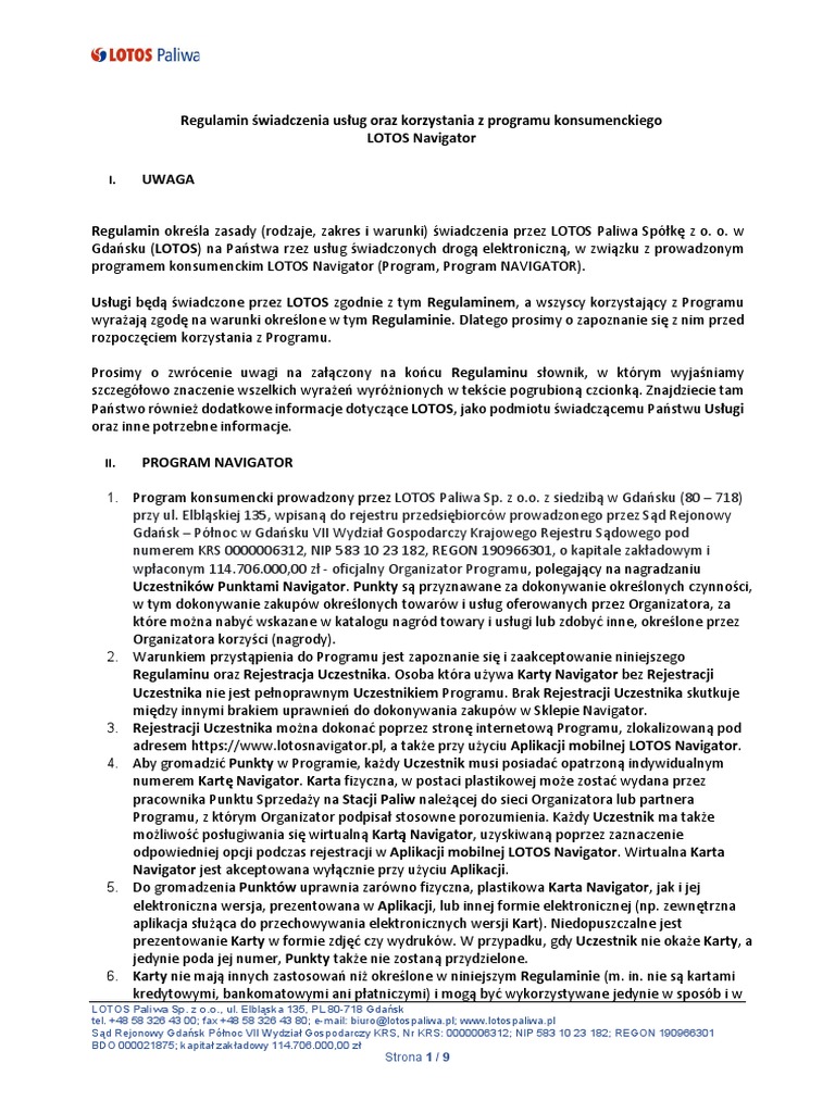 NAVIGATOR Regulamin 2021 | PDF