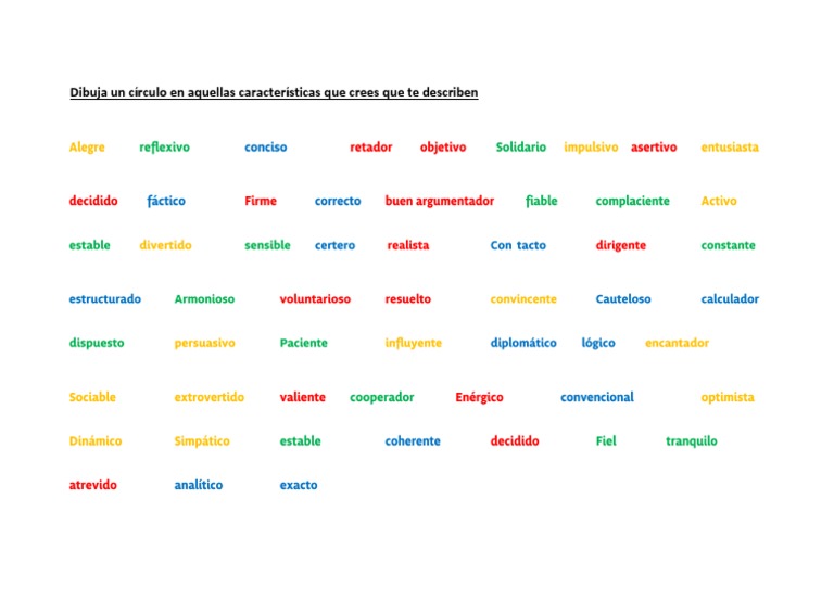 Test de Los Colores Luscher Plantilla | PDF