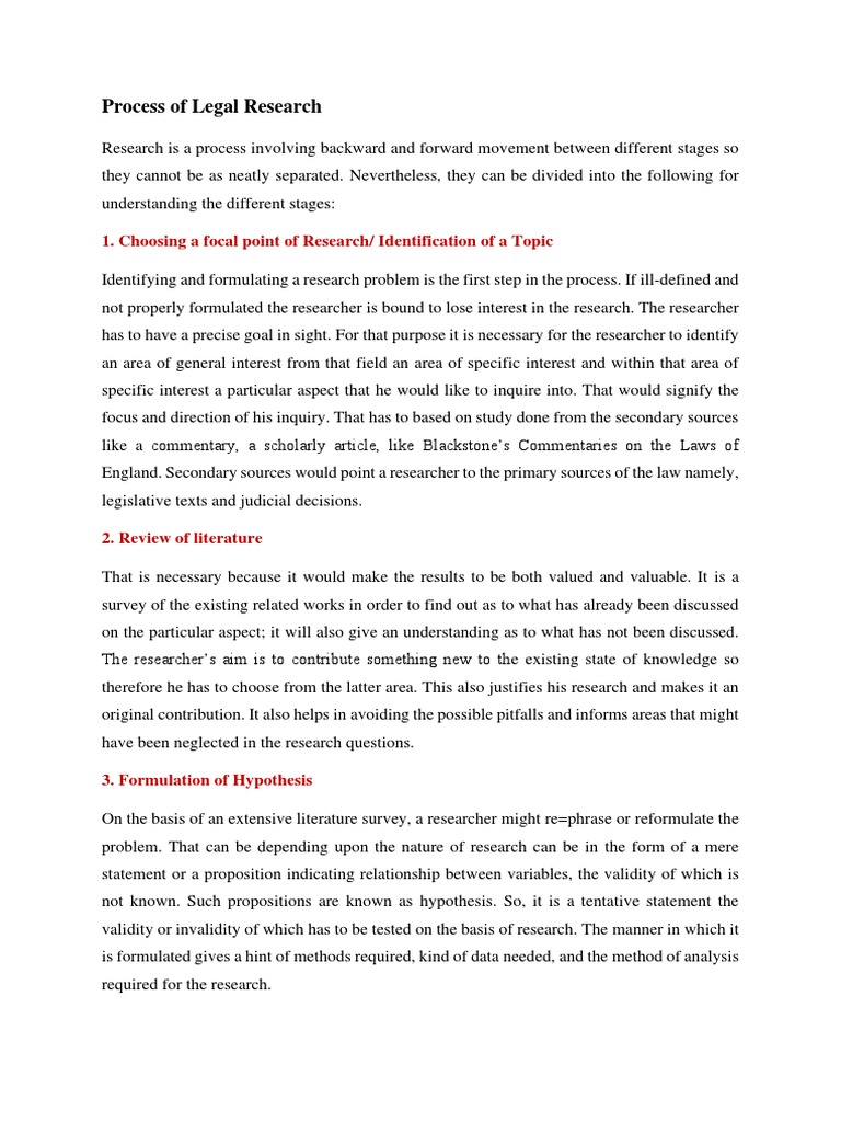 Legal Research Process in 7 Steps | PDF | Inductive Reasoning ...