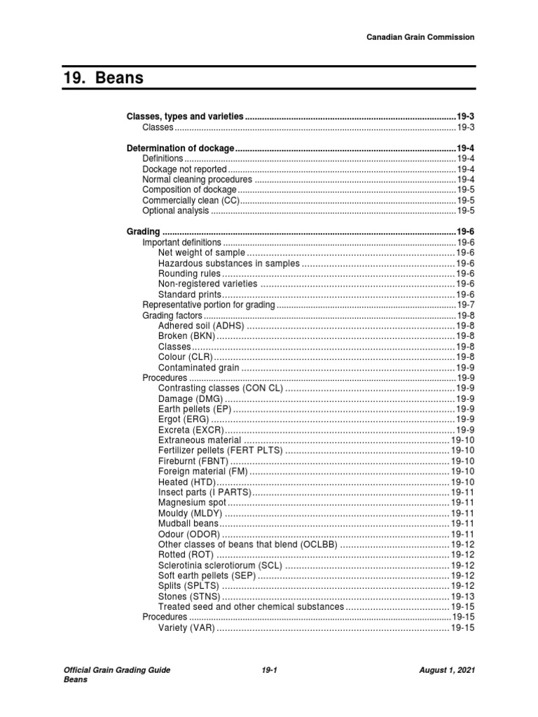Determining Dockage in Bean Samples: A Guide to Cleaning Procedures and ...