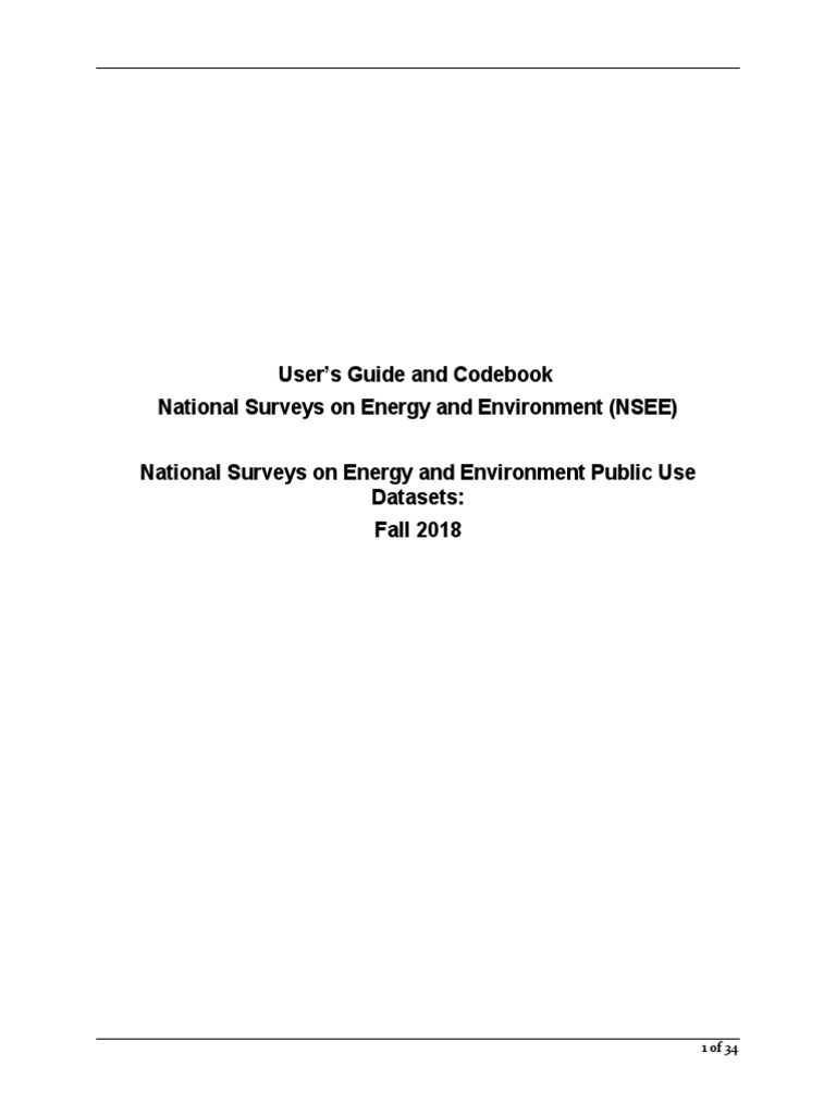 Nsee Fall 2018 Codebook | PDF | Sampling (Statistics) | Survey Methodology