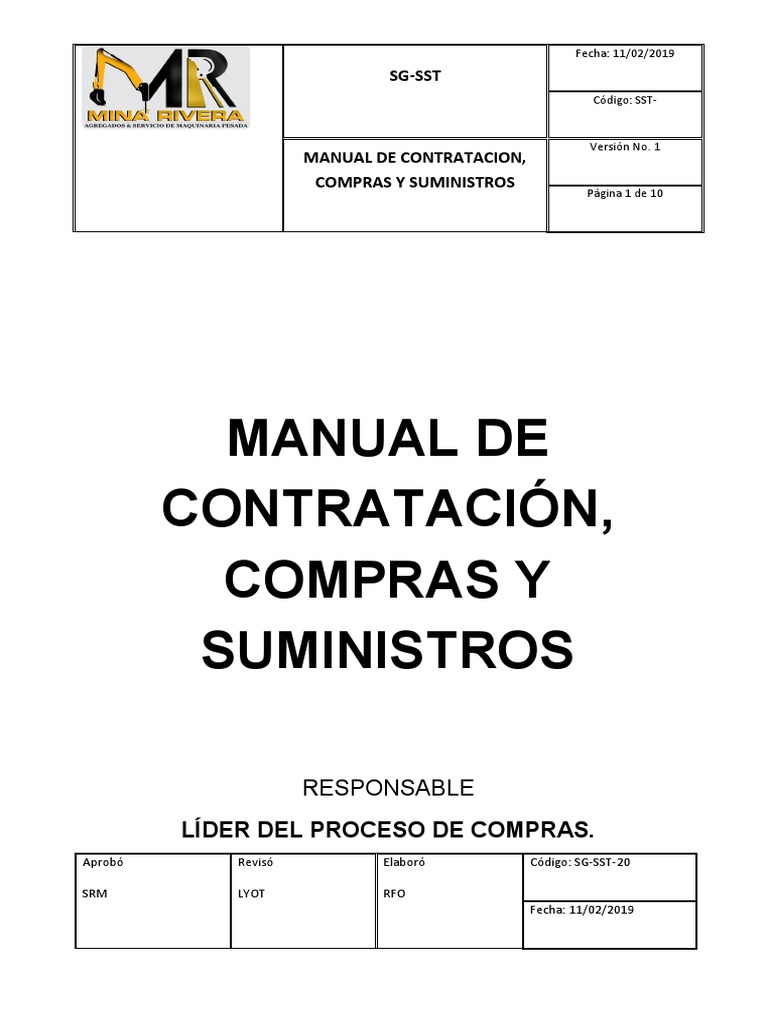 20 Manual de Gestion de Contratacion Compras y Suministros | PDF | Calidad (comercial) | Economias