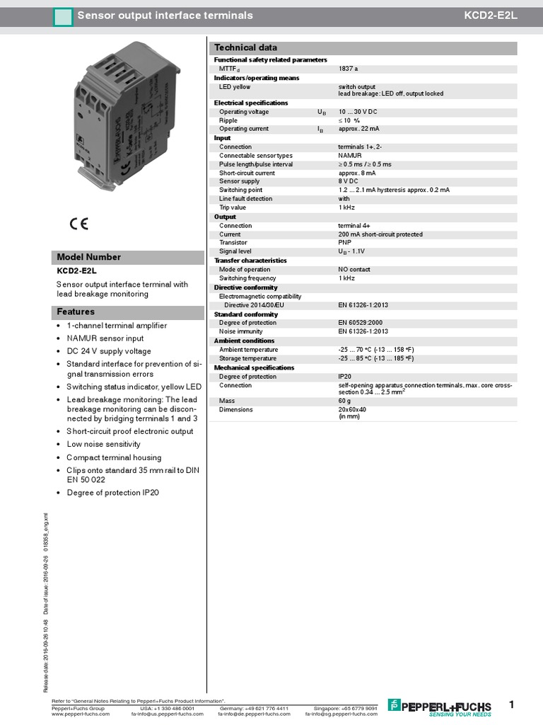 KCD2 E2l | PDF | Sensor | Amplifier