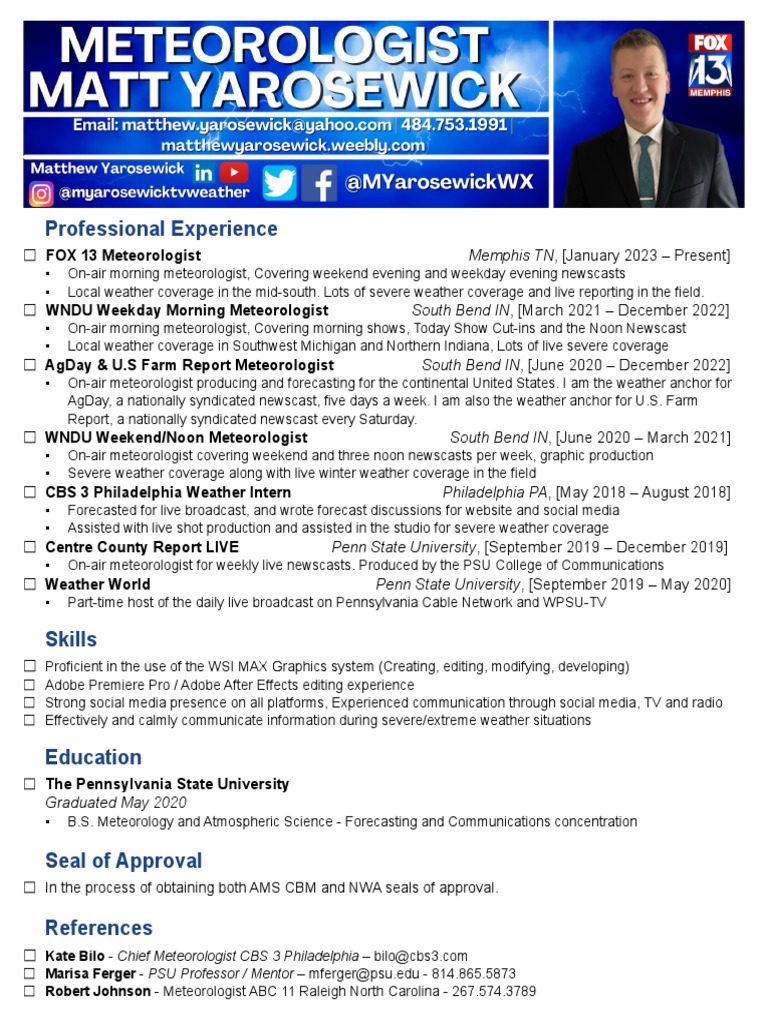 Matt Yarosewick Resume 2023 | PDF