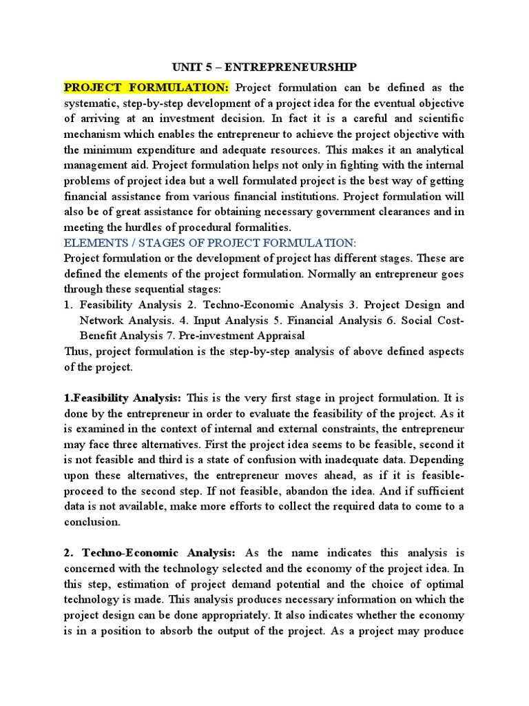 Project Formulation and Appraisal Methods | PDF | Cost–Benefit Analysis ...