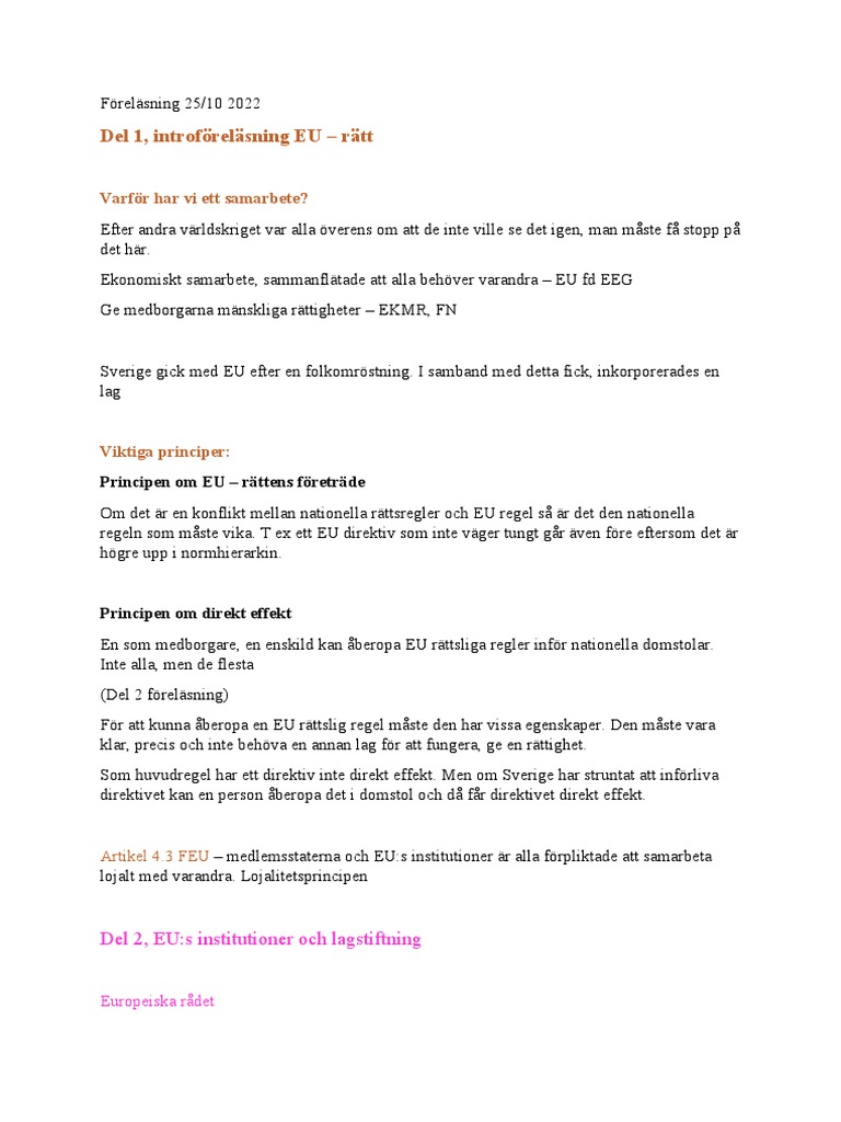 Föreläsning EU | PDF