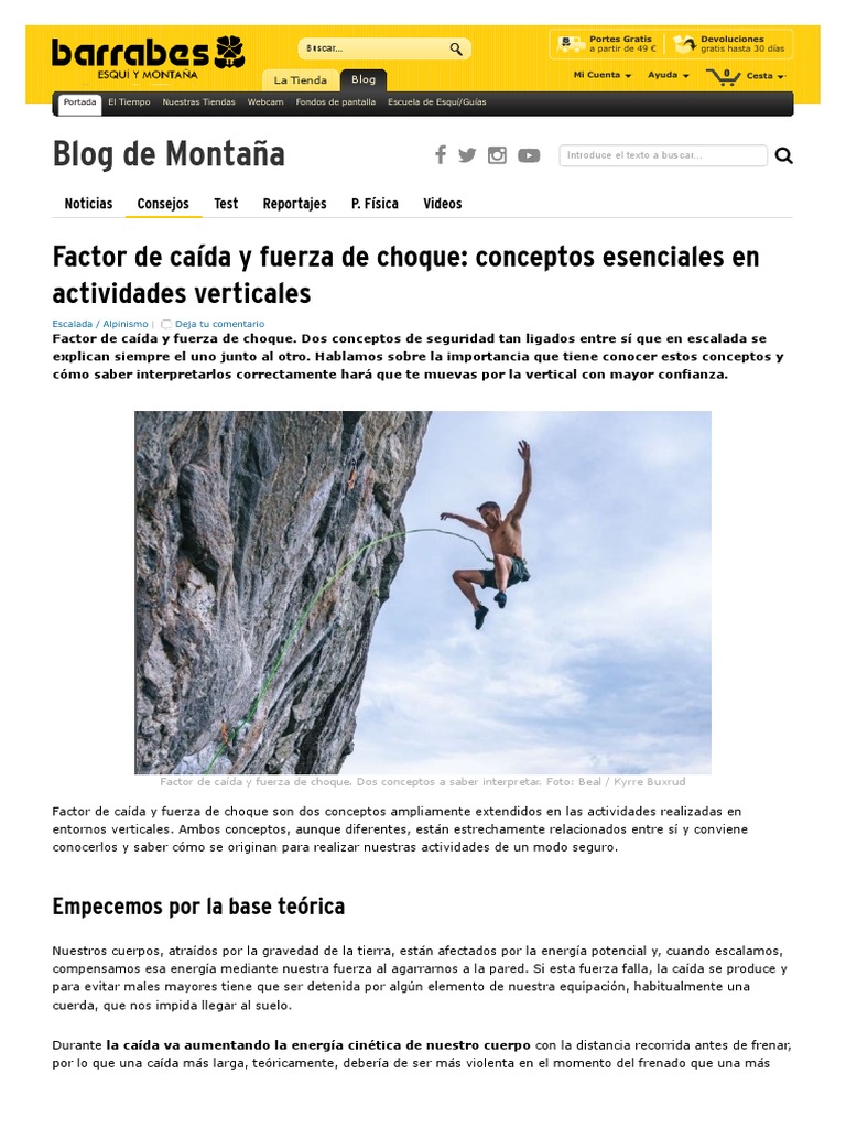Factor de Caída y Fuerza de Choque: Conceptos Esenciales en Actividades ...