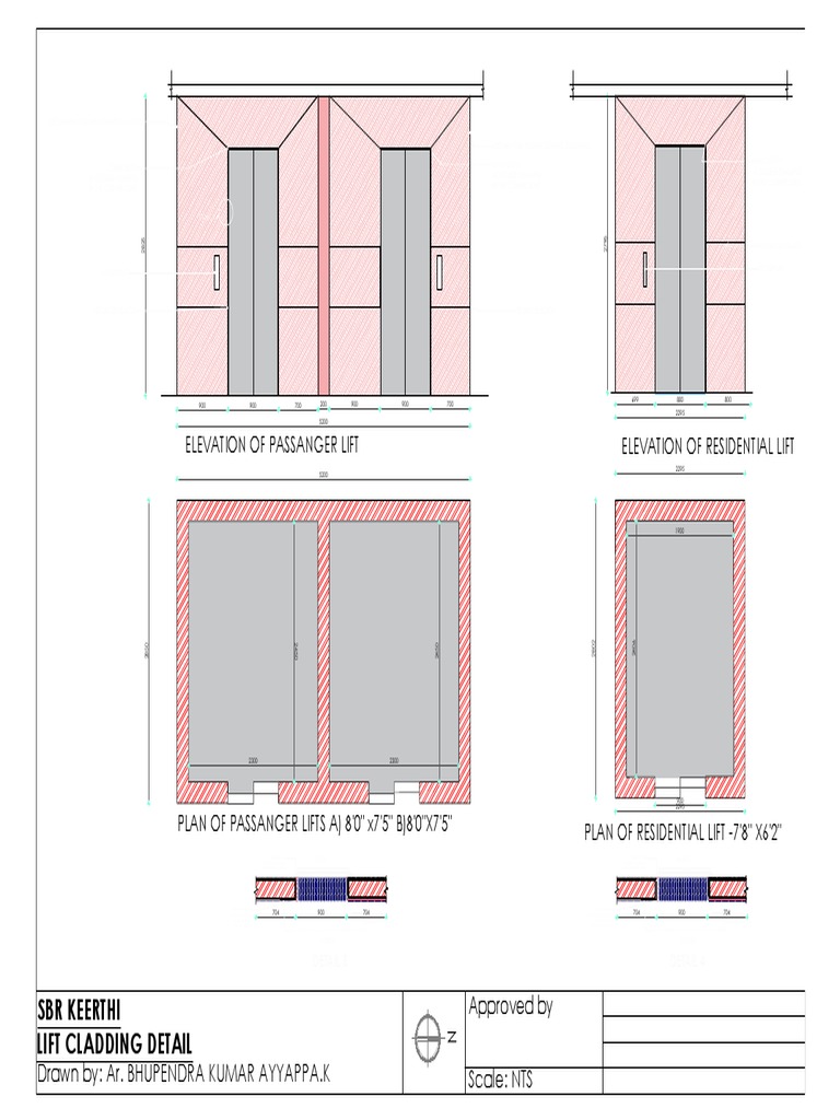 SBR Keerthi Lift Cladding Detail: Elevation of Passanger Lift Elevation ...