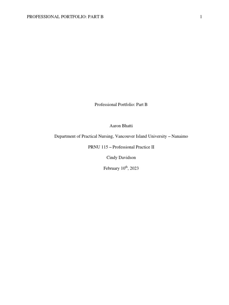 Professional Portfolio - Part B | PDF