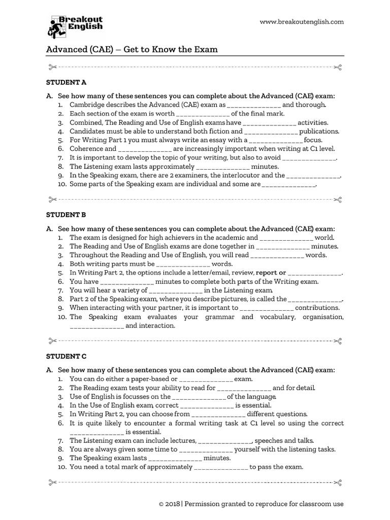 Advanced CAE Get To Know The Exam | PDF