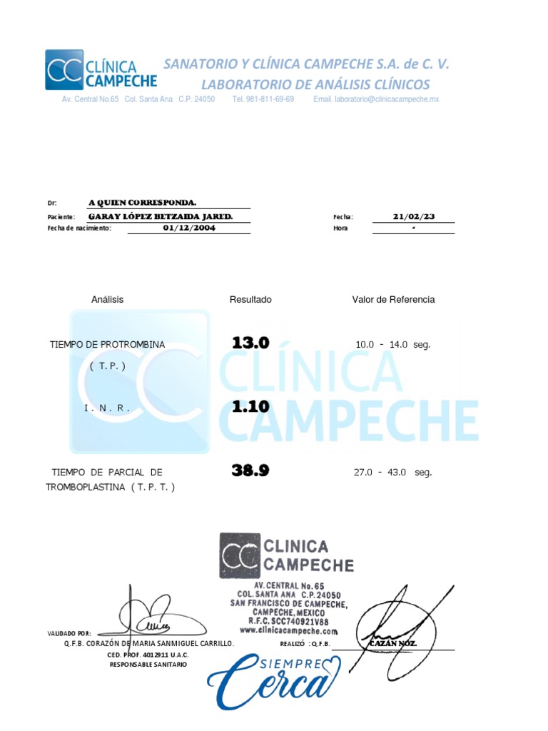 341-Tiempos de Coagulaion (TP, TPT) | PDF