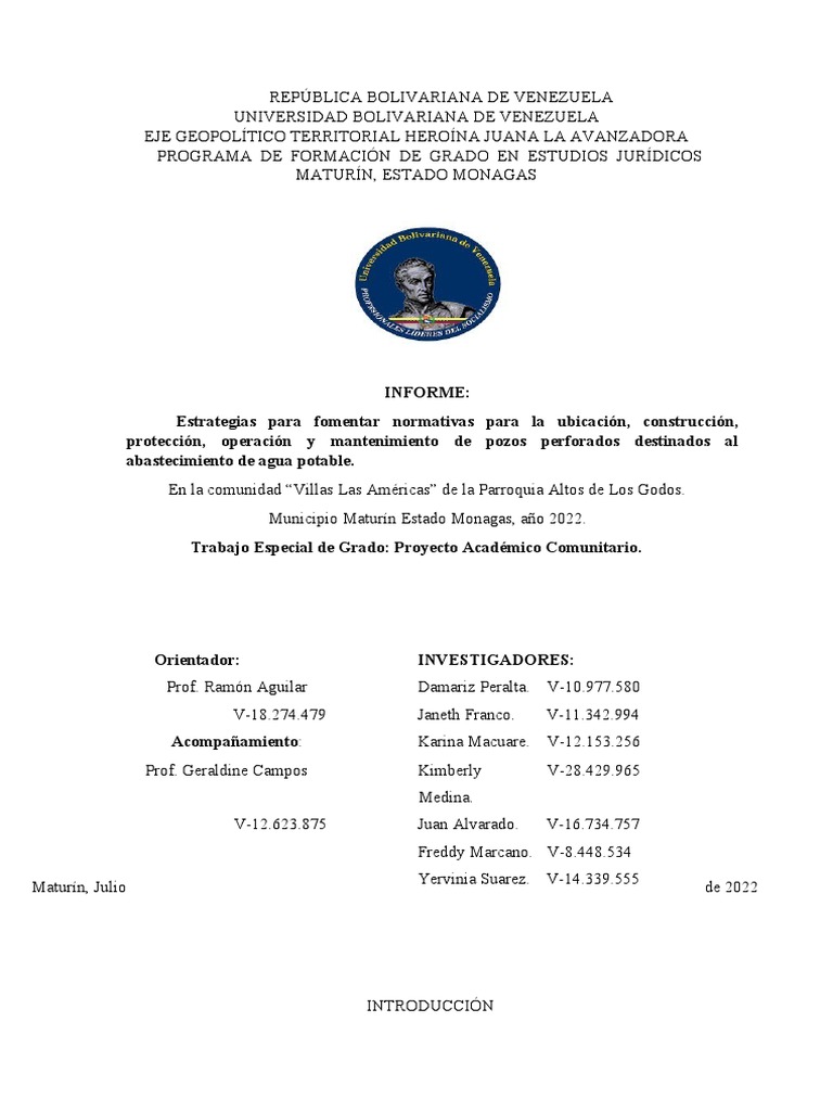 Pac Proyecto | PDF | Agua | Agua potable