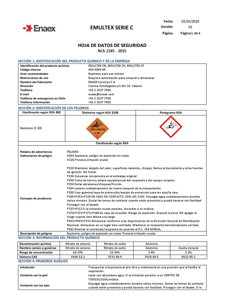 Emultex CN (HDS) | PDF | Amoníaco | Nitrato