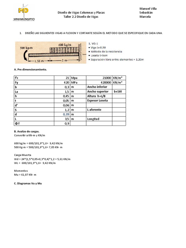 Diseño De Vigas Mv Pdf Ingeniería De Edificación Ingeniero Civil