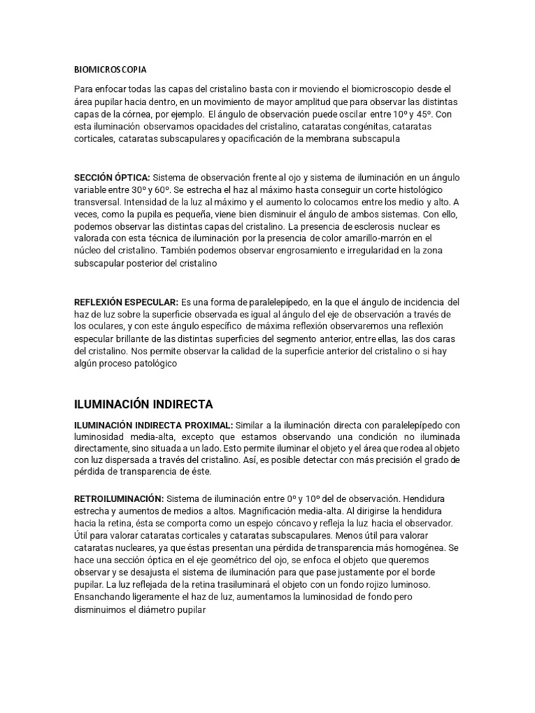 BIOMICROSCOPIA Cam anterior y posterior | PDF | Catarata | Ojo humano