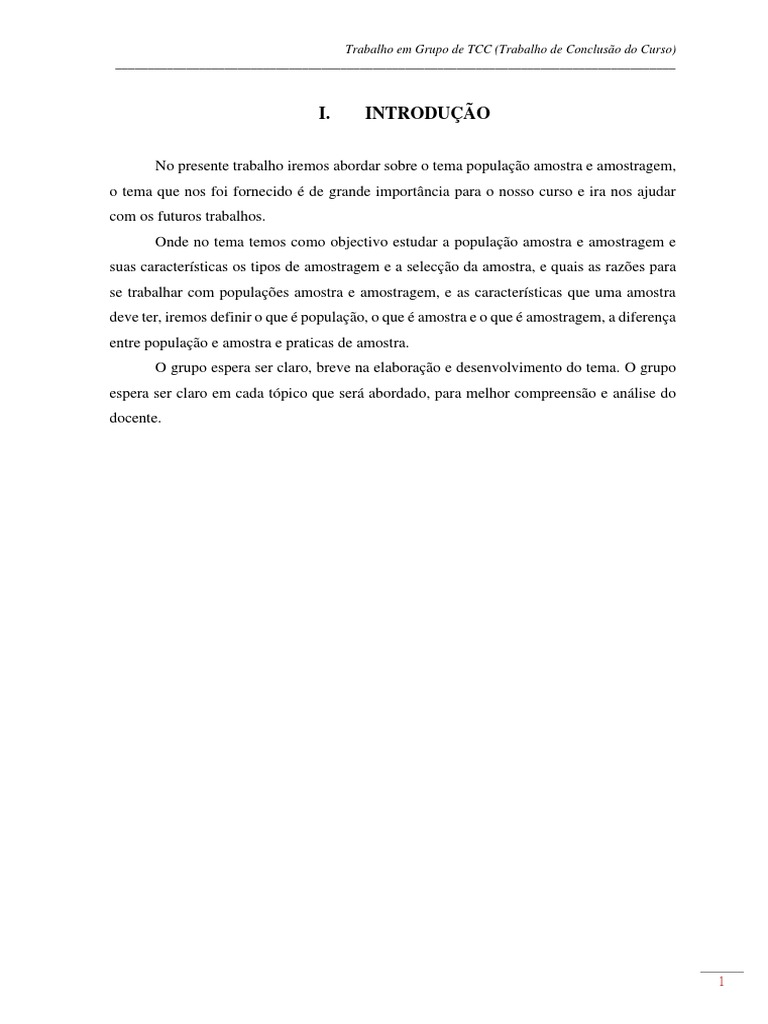 População, Amostra e Amostragem no TCC | PDF | Amostragem (Estatística ...
