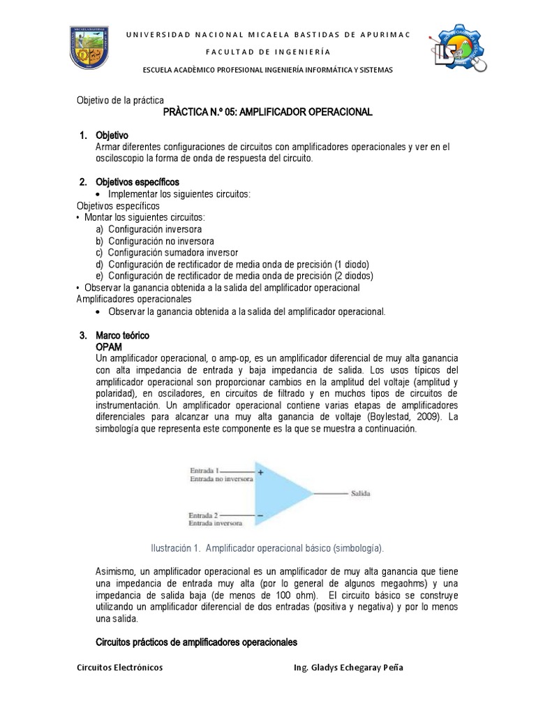 Practica de OPAM | PDF | Amplificador operacional | Amplificador