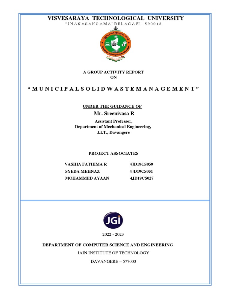 Municipal Solid Waste Management Report | PDF | Municipal Solid Waste ...