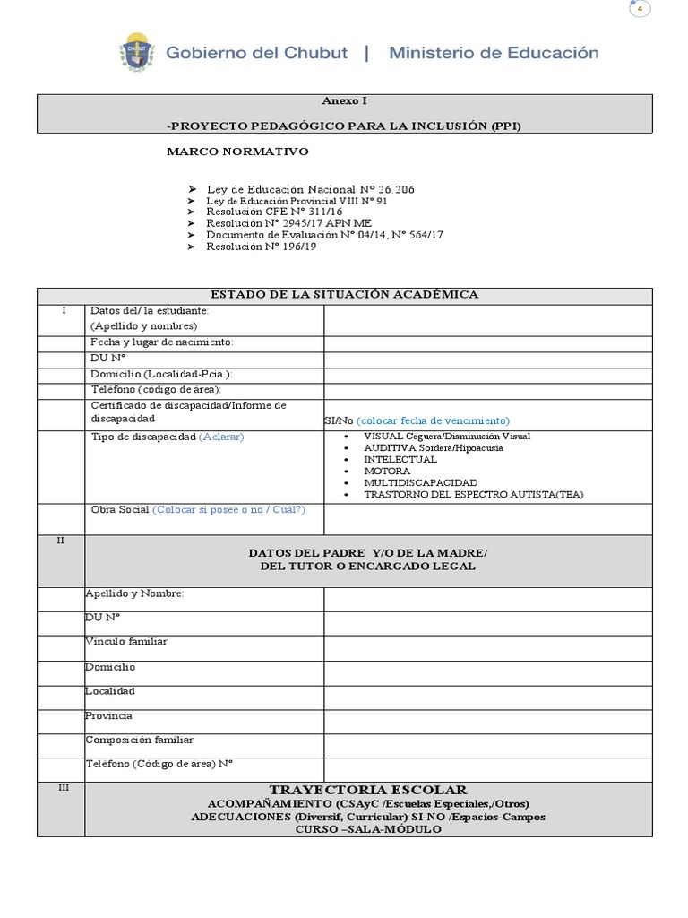 Modelo de PPI de Estudiantes | PDF | Inclusión (Educación) | Aprendizaje