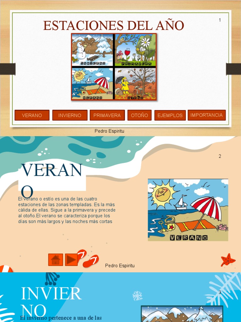 Estaciones Del Año: Verano Invierno Primavera Otoño Ejemplos ...