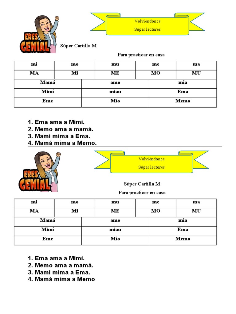 Ema Ama A Mimí. 2. Memo Ama A Mamá. 3. Mami Mima A Ema. 4. Mamá Mima A ...