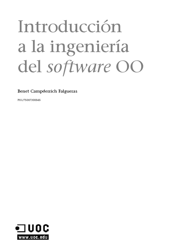 Introducción A La Ingeniería Del Software Oo Pdf Software Lenguaje De Modelado Unificado 