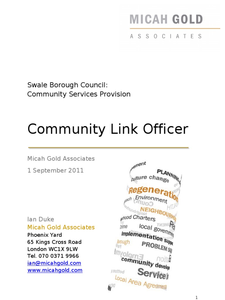 Community Link Officer Role | PDF | Communication | Cognition