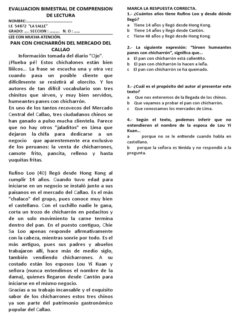 EVALUACION DE COMPRENSION DE LECTURA | PDF | Aborto | Violación