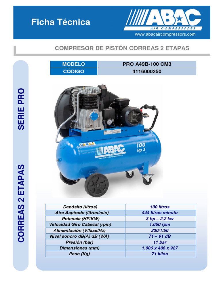 Compresor de Pistón Serie Pro | PDF