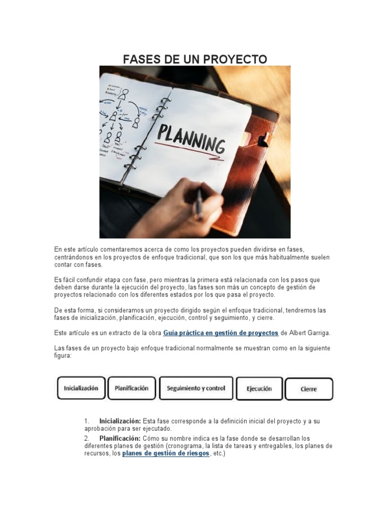 Fases de Un Proyecto | PDF | Planificación | Información