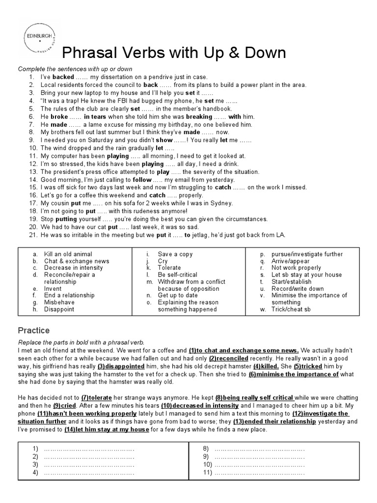 CONVERSATION Phrasal-Verbs-With-Up-Down | PDF