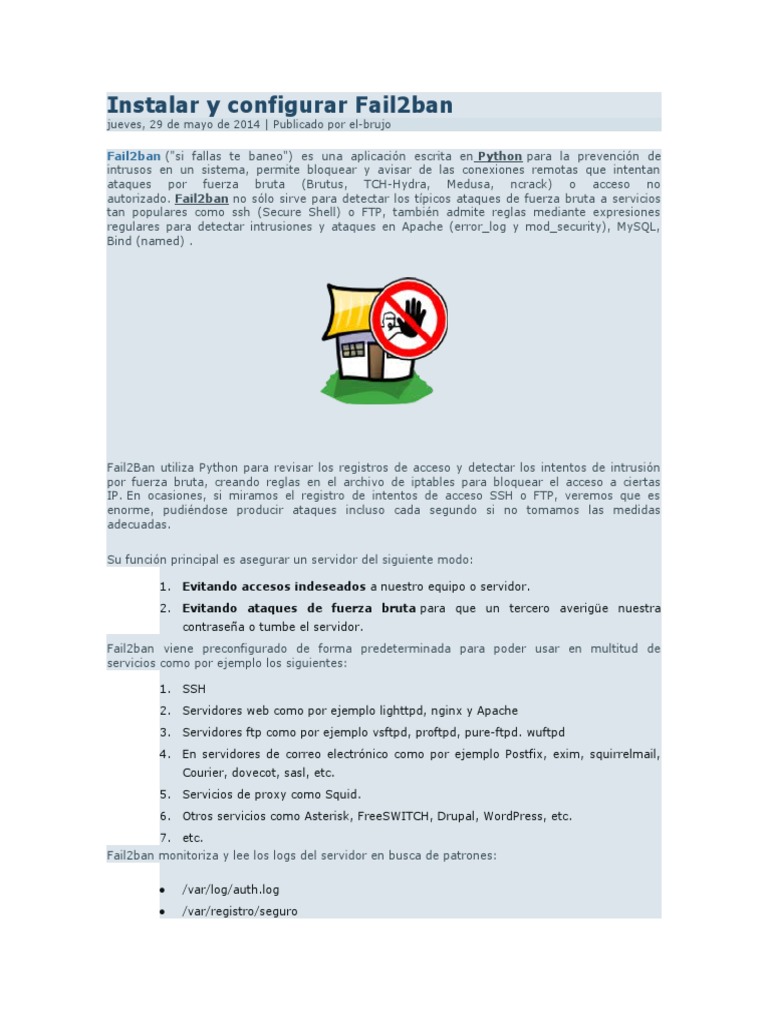 Instalar y Configurar Fail2ban | PDF | Protocolos de internet | Arquitectura de internet