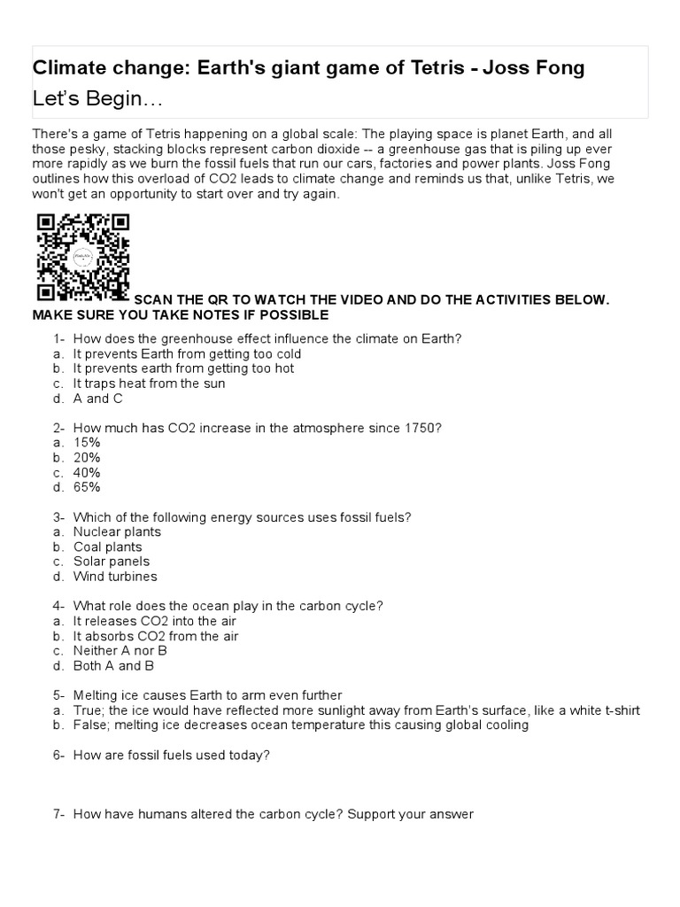 Climate Change - The Earth's Tetris Game | Download Free PDF | Climate ...