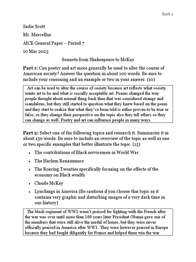 "America" by Claude McKay Template | PDF | Poetry | Psychological Trauma