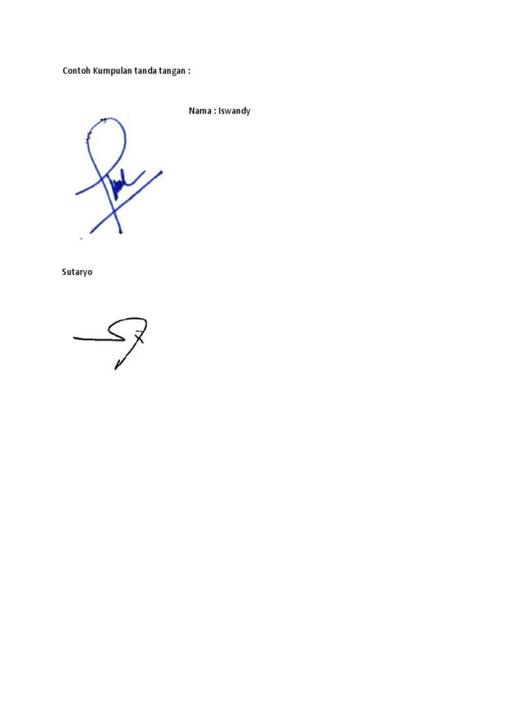 Contoh Kumpulan Tanda Tangan | PDF