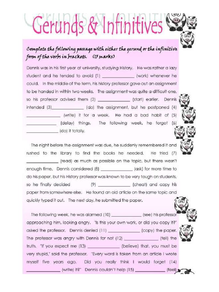 Gerunds Vs Infinitives Practice | PDF