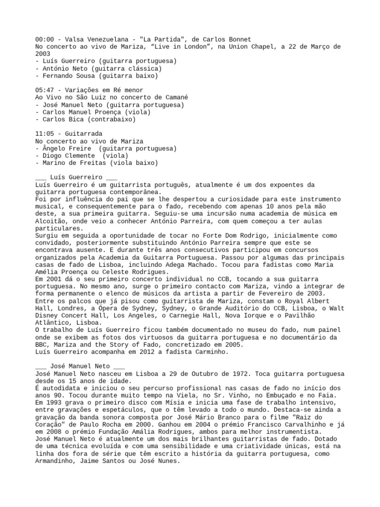 Luís Guerreiro - José Manuel Neto - Ângelo Freire - Guitarra Portuguesa ...