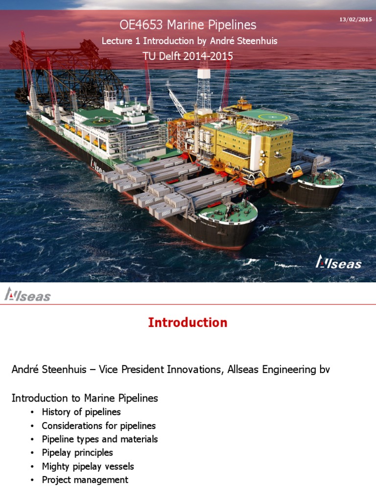 Marine Pipelines Overview by Steenhuis | PDF | Pipe (Fluid Conveyance ...