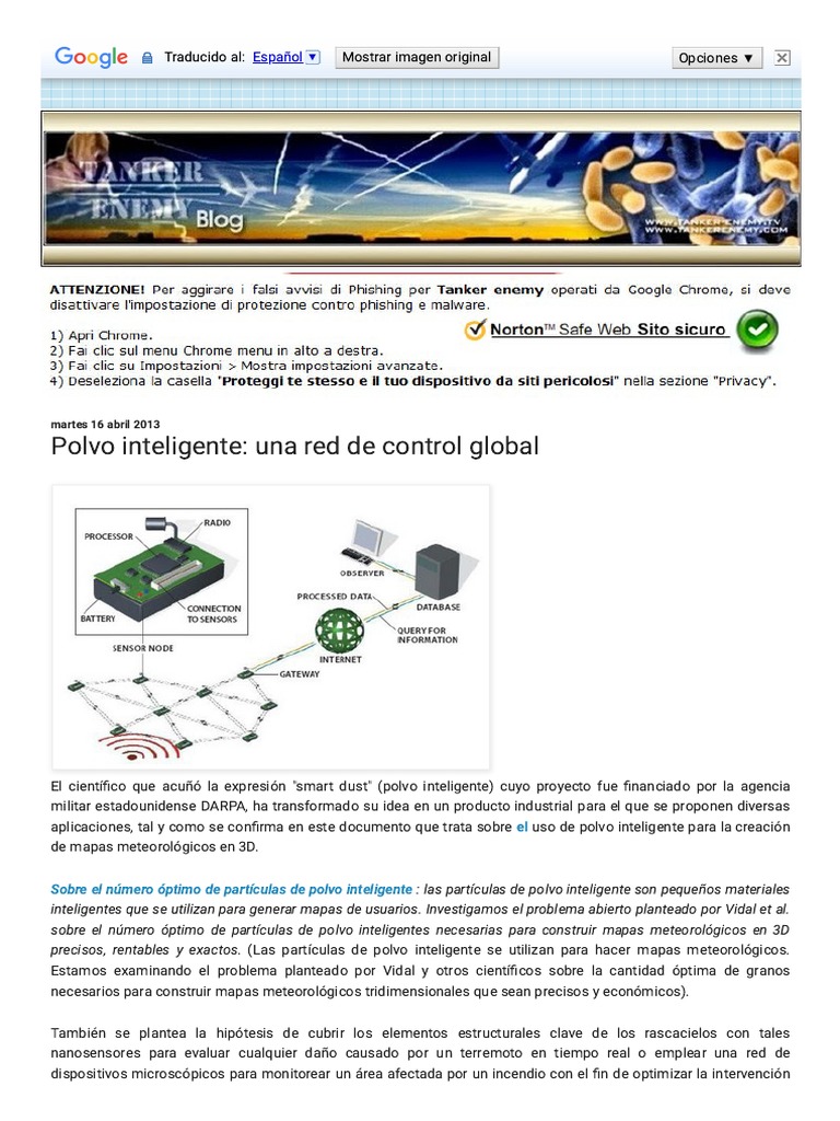 Polvo Inteligente, Una Red de Control Global | PDF