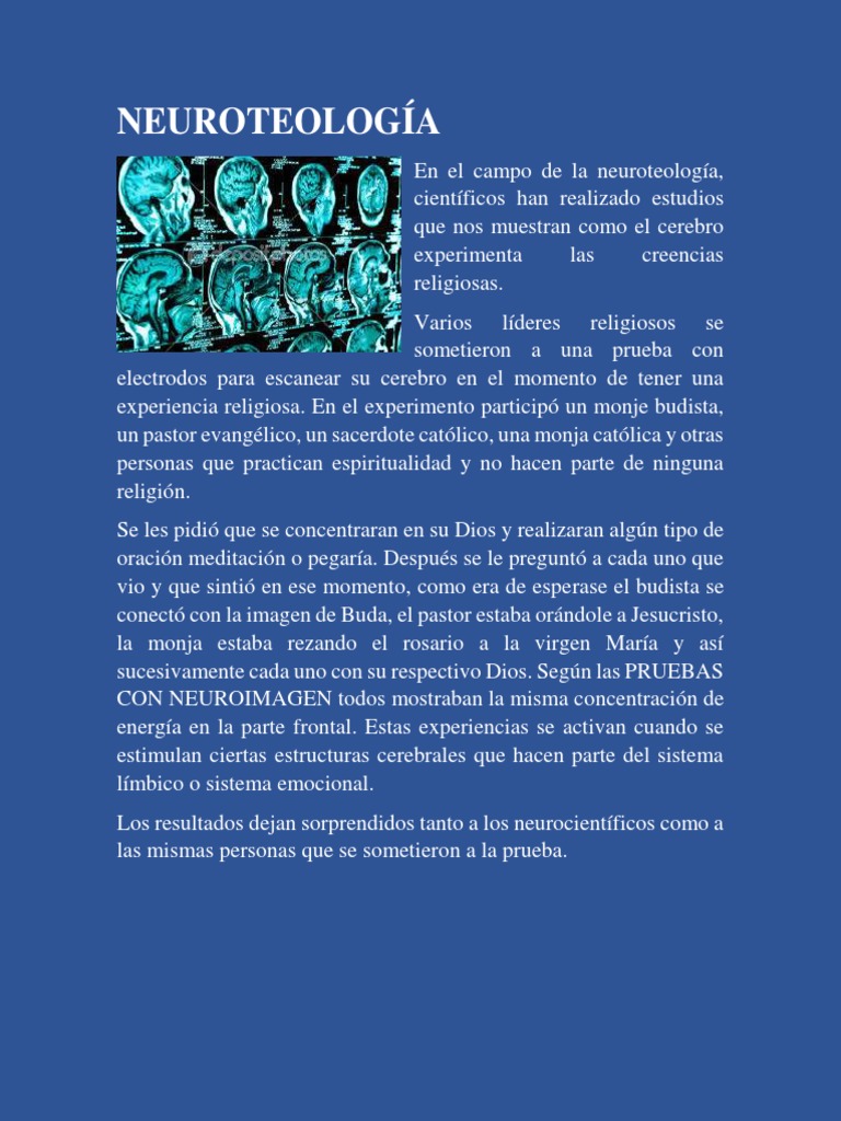 Neuroteología Cerebro Y Espiritualidad Pdf Cerebro Dios