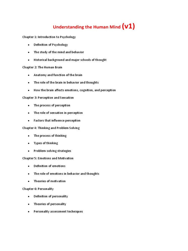 Understanding the Human Mind in Psychology | PDF | Thought | Psychology