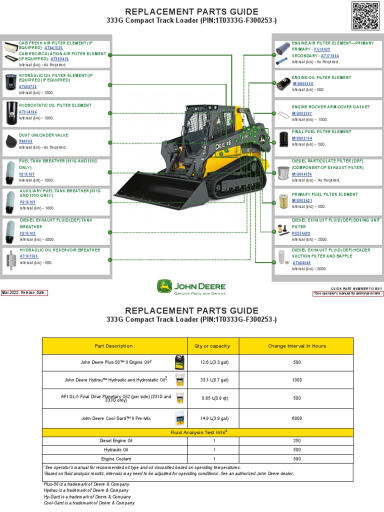 333G Compact Track Loader PIN 1T0333G F300253 Replacement Parts Guide | PDF