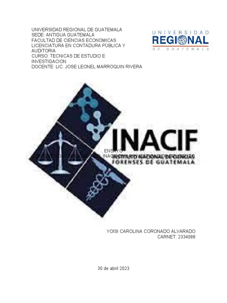 Yoisi Carolina Coronado Alvarado-Ensayo Funciones de INACIF en La ...