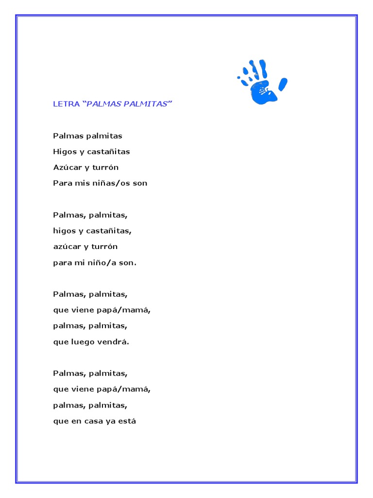 Letra Palmas Palmitas | PDF