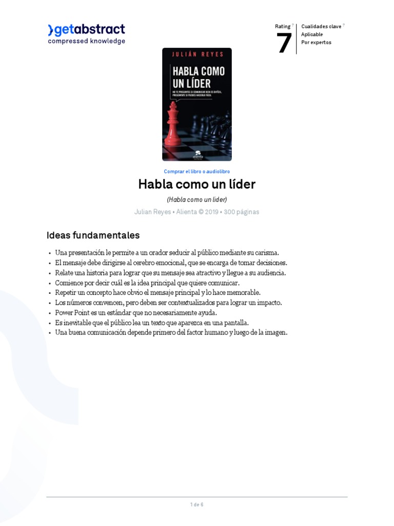 Habla Como Un Lider Reyes Es 36423 | PDF | Las emociones | Comunicación