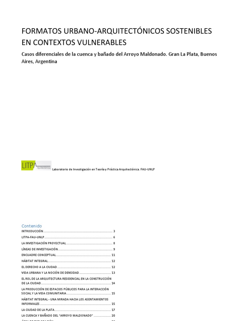 Formatos Urbano Arquitectonicos Sostenibles en Contextos Vulnerables | PDF | Sustentabilidad ...