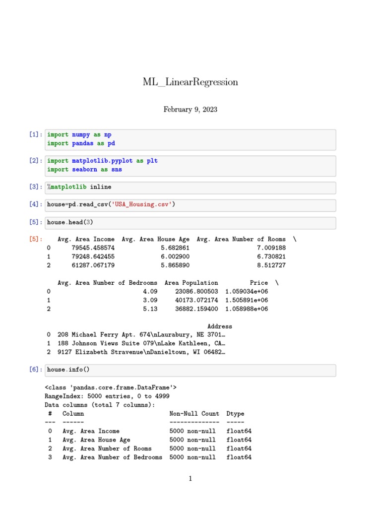 Ml Linearregression Pdf Computer Programming Computing 9318