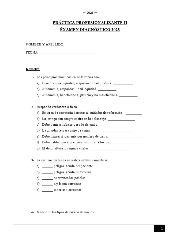 EVALUACIÓN Enfermería | PDF